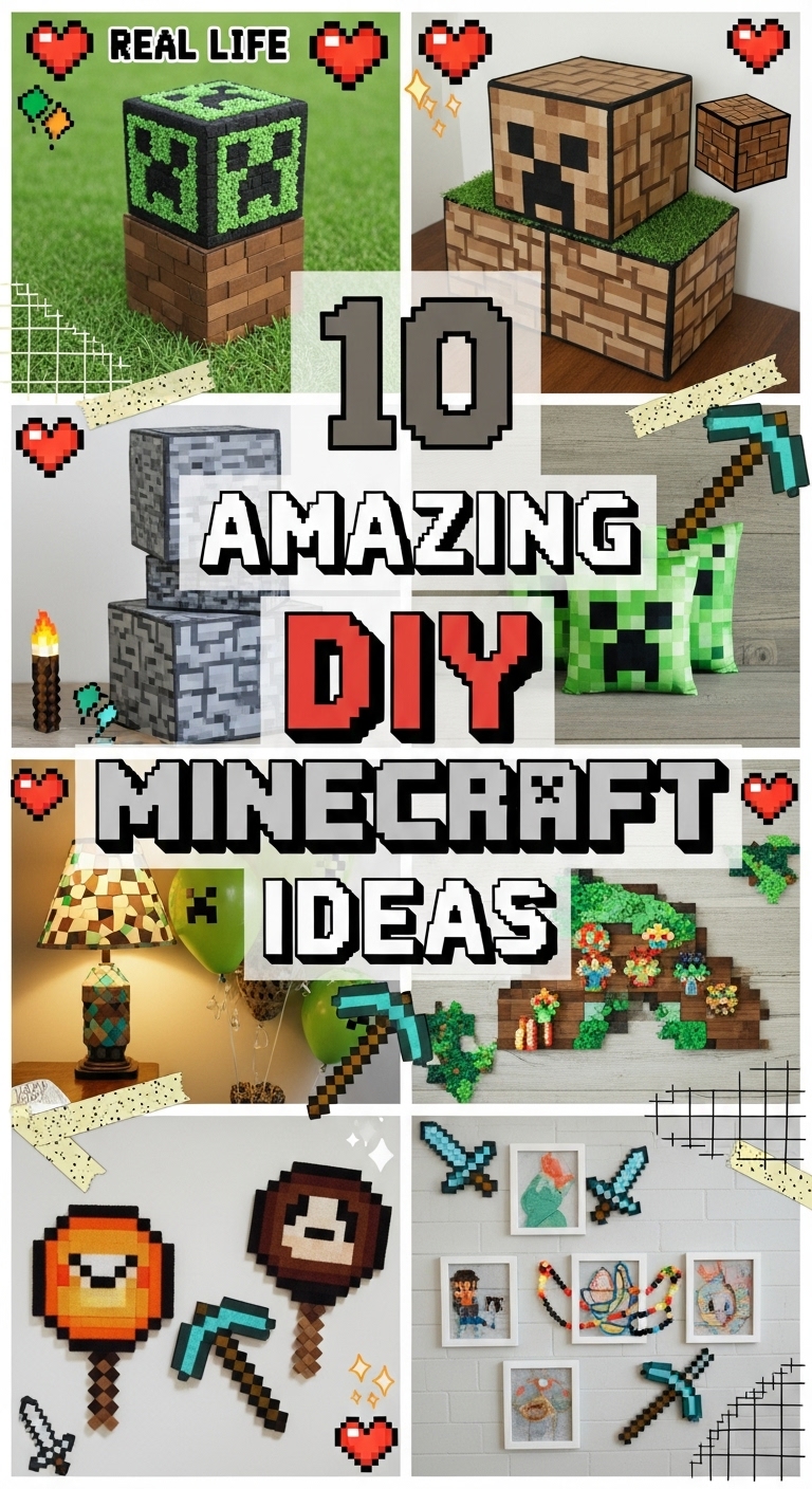10 Amazing DIY Minecraft Ideas - Home Decor | DIY | Recipes | Fashion