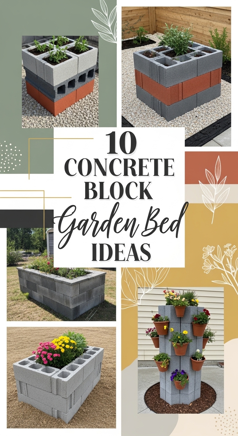10 Concrete Block Garden Bed Ideas - Home Decor | DIY | Recipes | Fashion