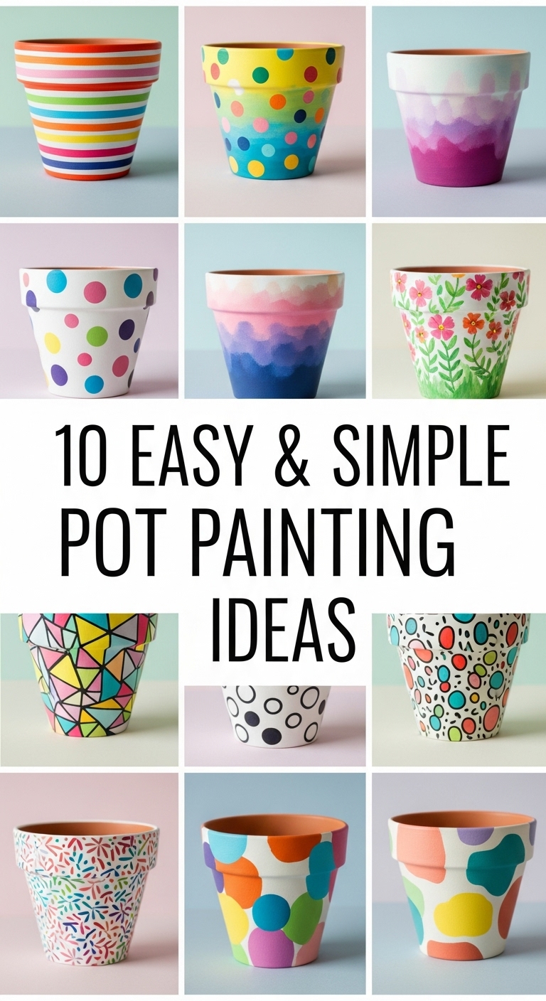 10 Easy & Simple Pot Painting Ideas - Home Decor | DIY | Recipes | Fashion
