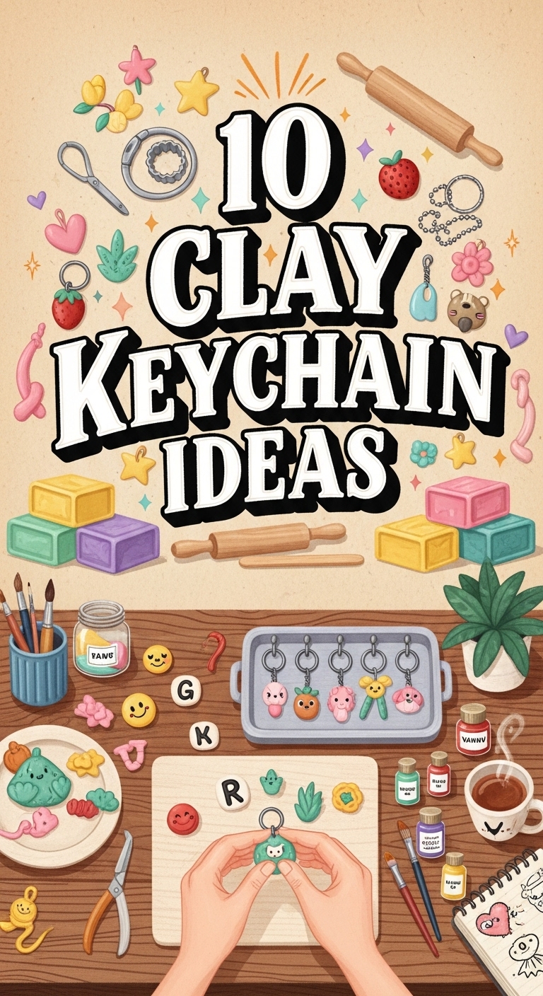 10 Clay Keychain Ideas for Pinterest - Home Decor | DIY | Recipes | Fashion