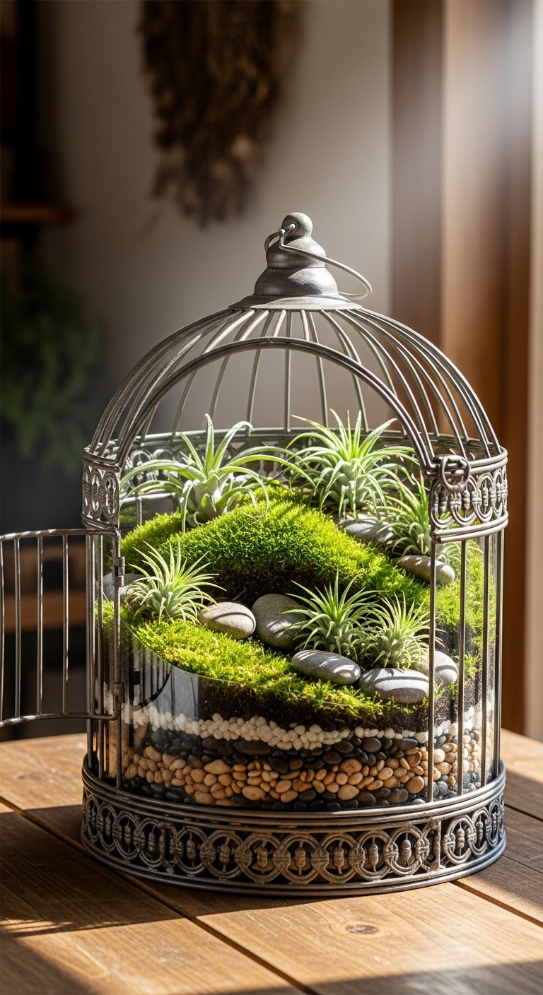 10 Bird Cage Terrarium DIY Ideas - Home Decor | DIY | Recipes | Fashion